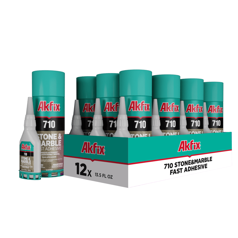 Akfix 710 Stone and Marble Fast Adhesive with Activator-12 Pack ...