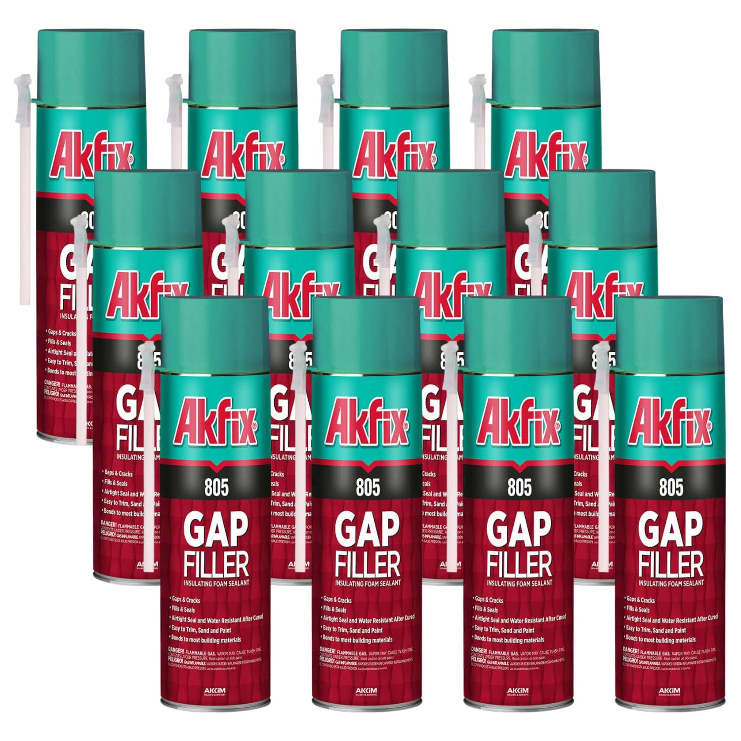 Akfix 805 Gaps & Cracks Insulating Foam, Window and Door, 12 oz, Straw ...