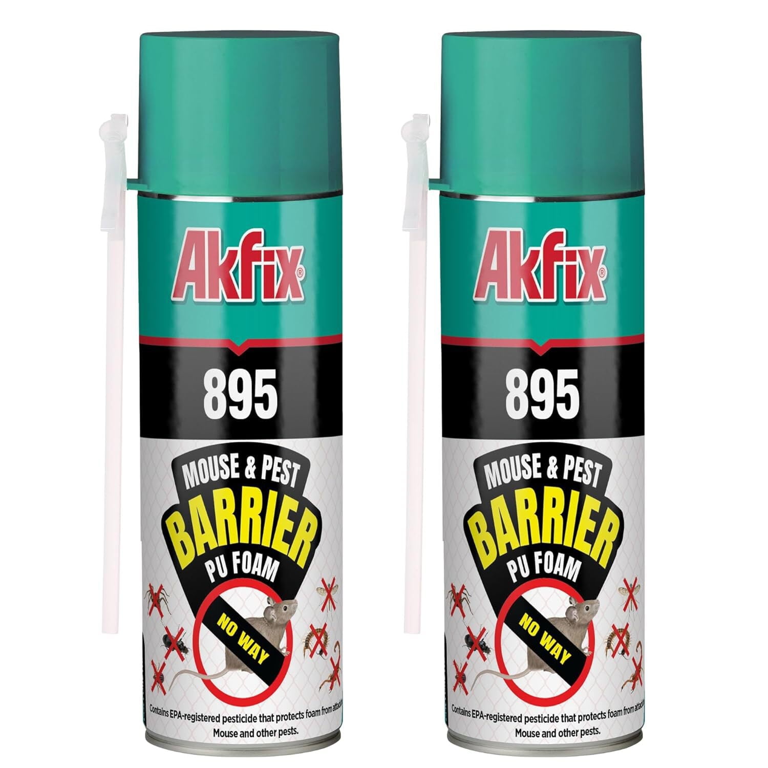 Akfix 895 Mouse & Pest Barrier Polyurethane Straw Foam 13.5 oz-2 Pack ...