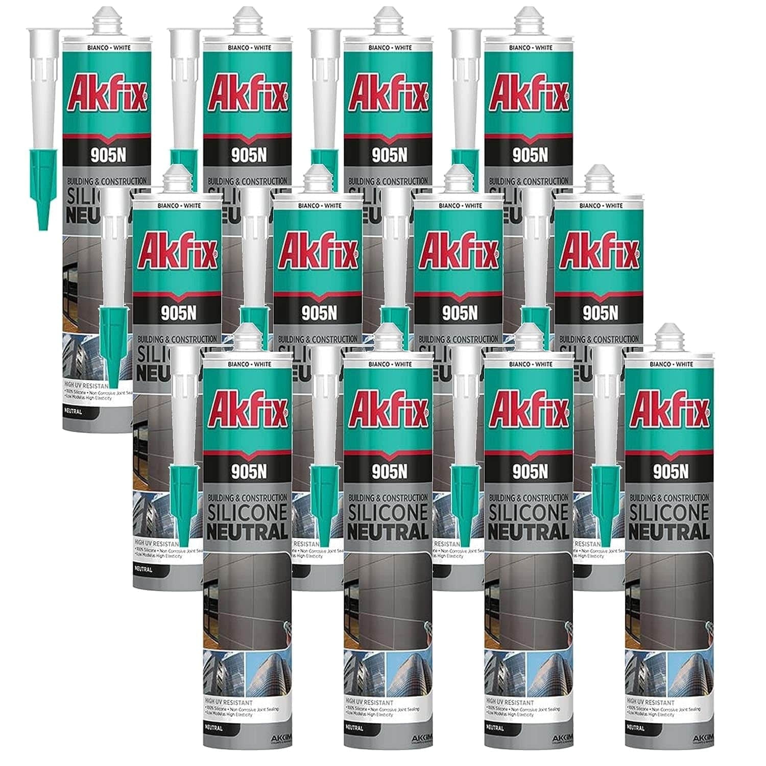 Akfix 905N Neutral Silicone Sealant 10.5 fl oz-12 Pack - Walmart.com