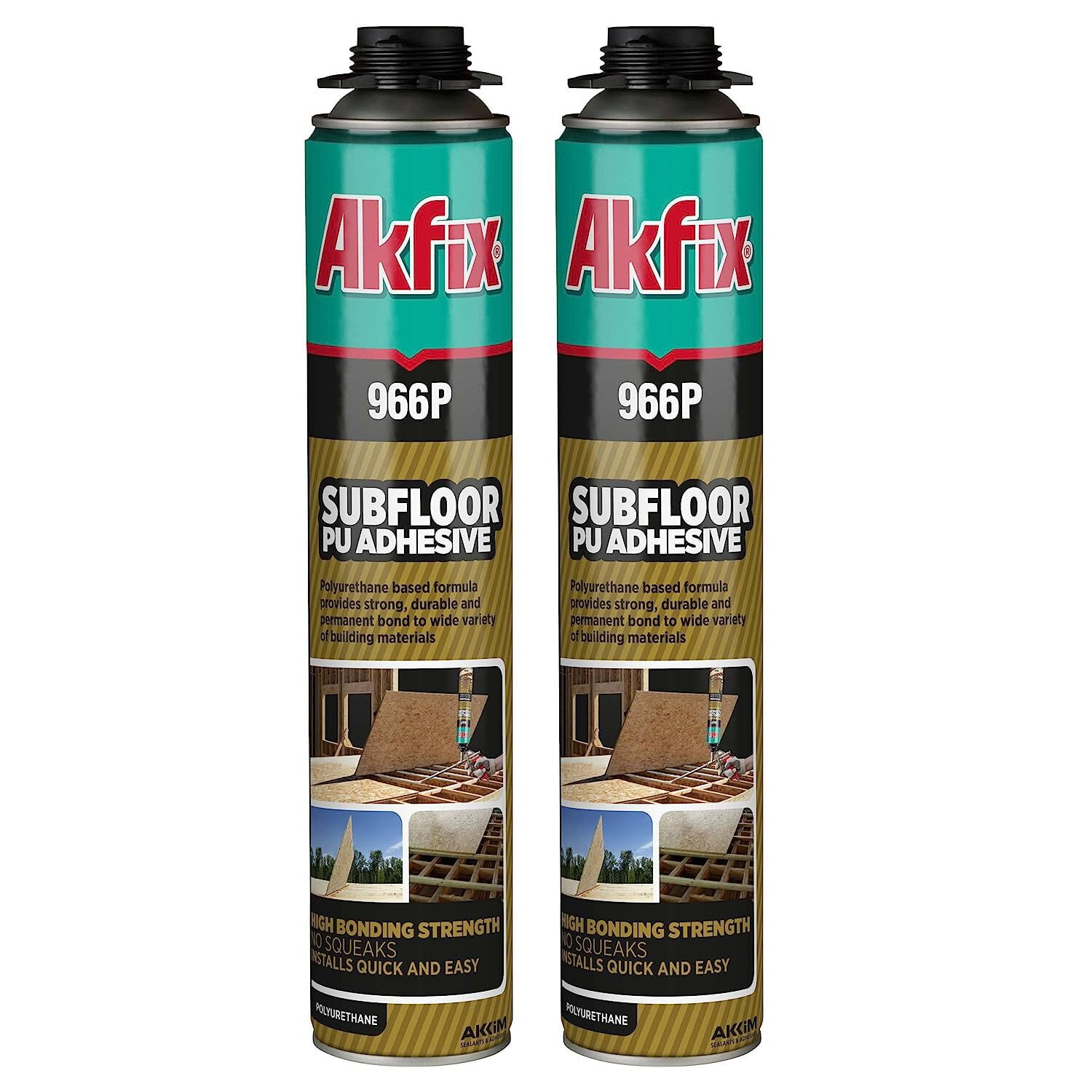Akfix 966P Subfloor Polyurethane Adhesive Gun Foam 30 oz-2 Pack ...