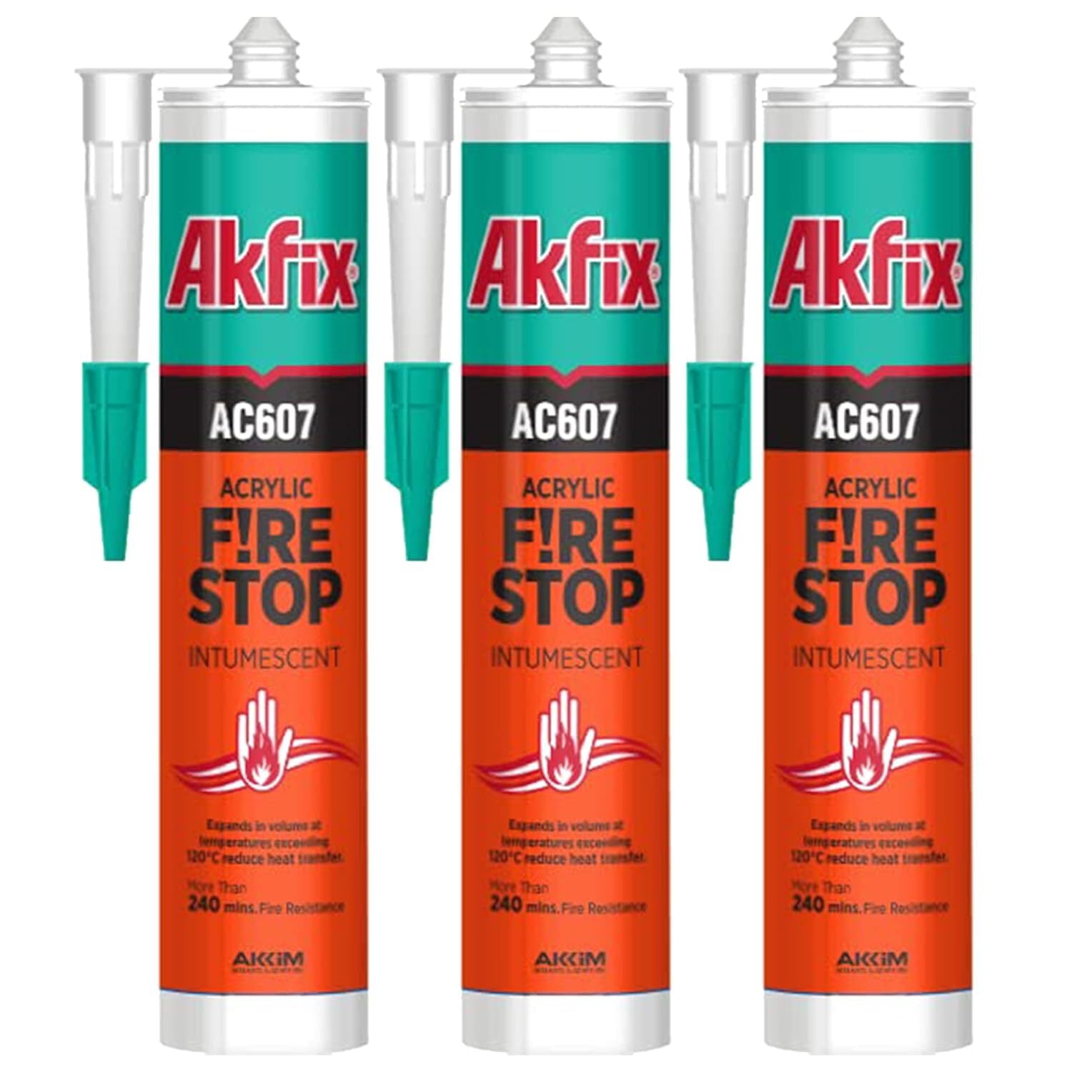 Akfix AC607 Fire Stop Intumescent Acrylic Sealant 10.1 fl oz-3 Pack ...