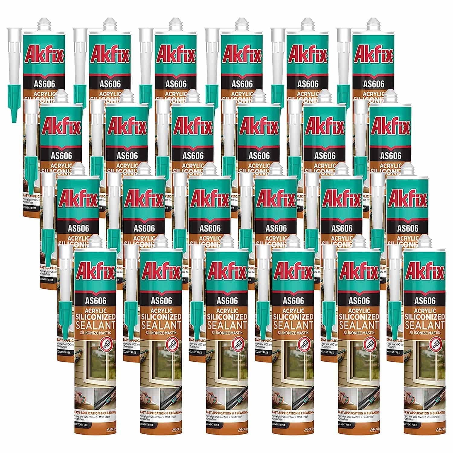 Akfix AS606 White Siliconized Acrylic Sealant 10.1 fl oz-24 Pack - Walmart.com