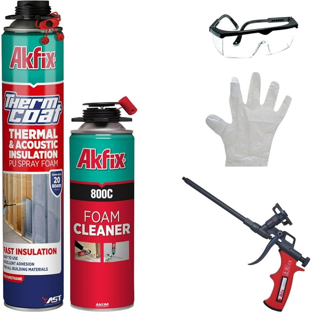 Akfix Thermcoat Closed Cell Spray Foam Insulation 20 Board Feet, 1 Pack ...
