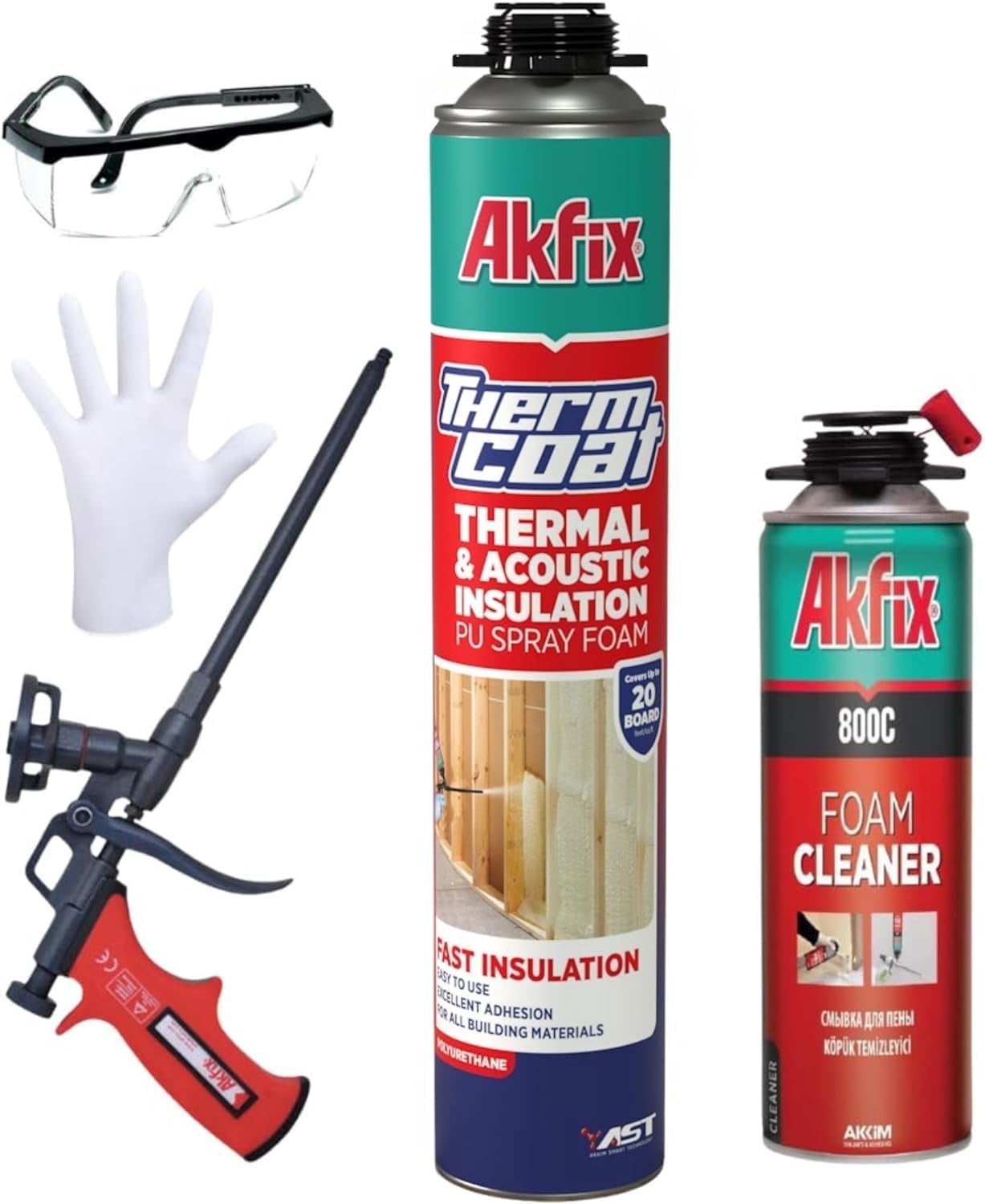 Akfix Thermcoat Closed Cell Spray Foam Insulation 20 Board Feet, 1 Pack ...