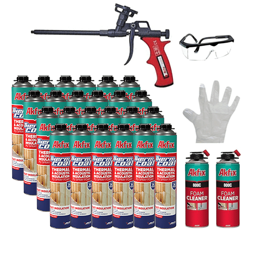 Akfix Thermcoat Spray Foam Insulation, 480 Board ft, Heat & Sound ...