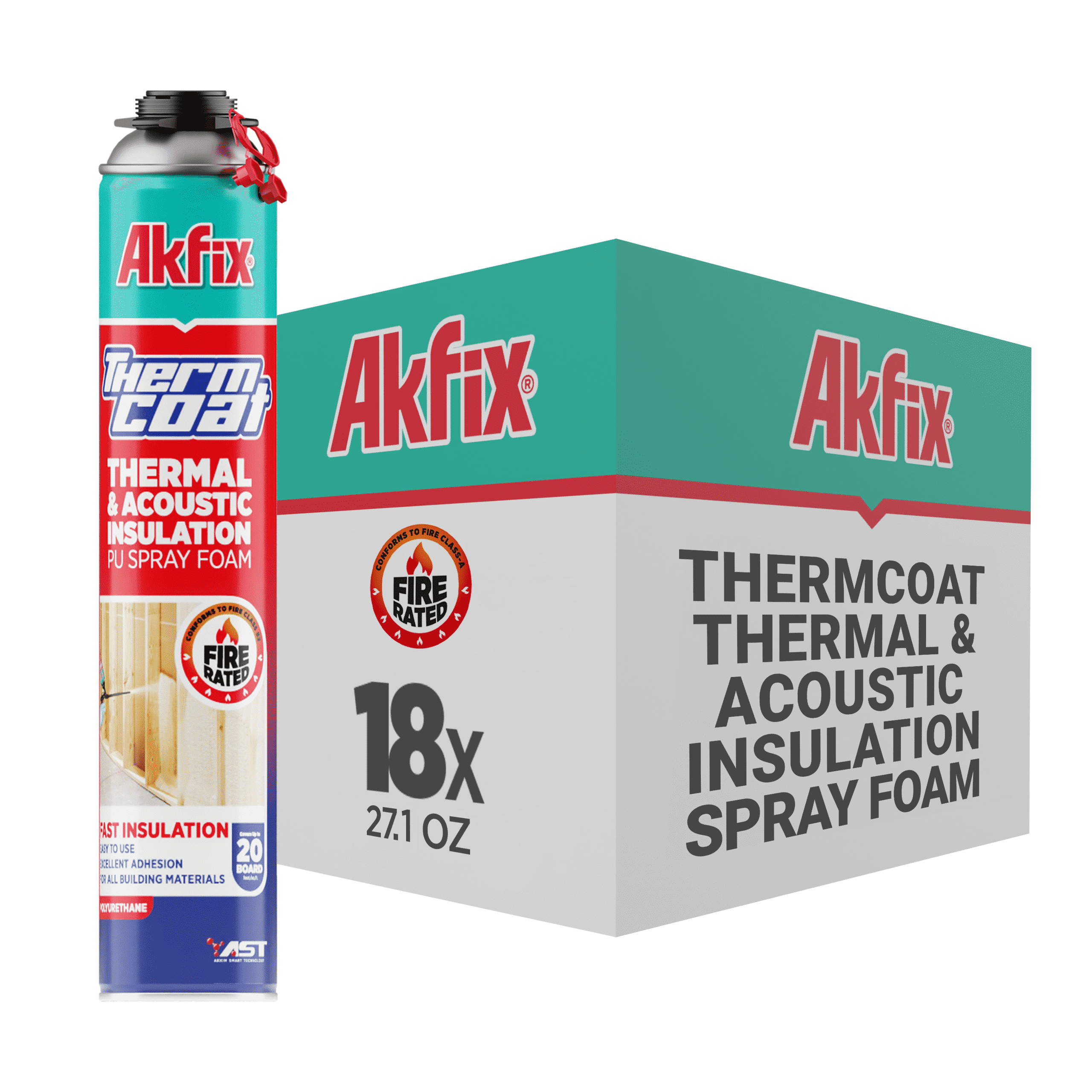 Akfix Thermcoat Thermal & Acoustic Spray Foam Insulation - Fire Rated ...