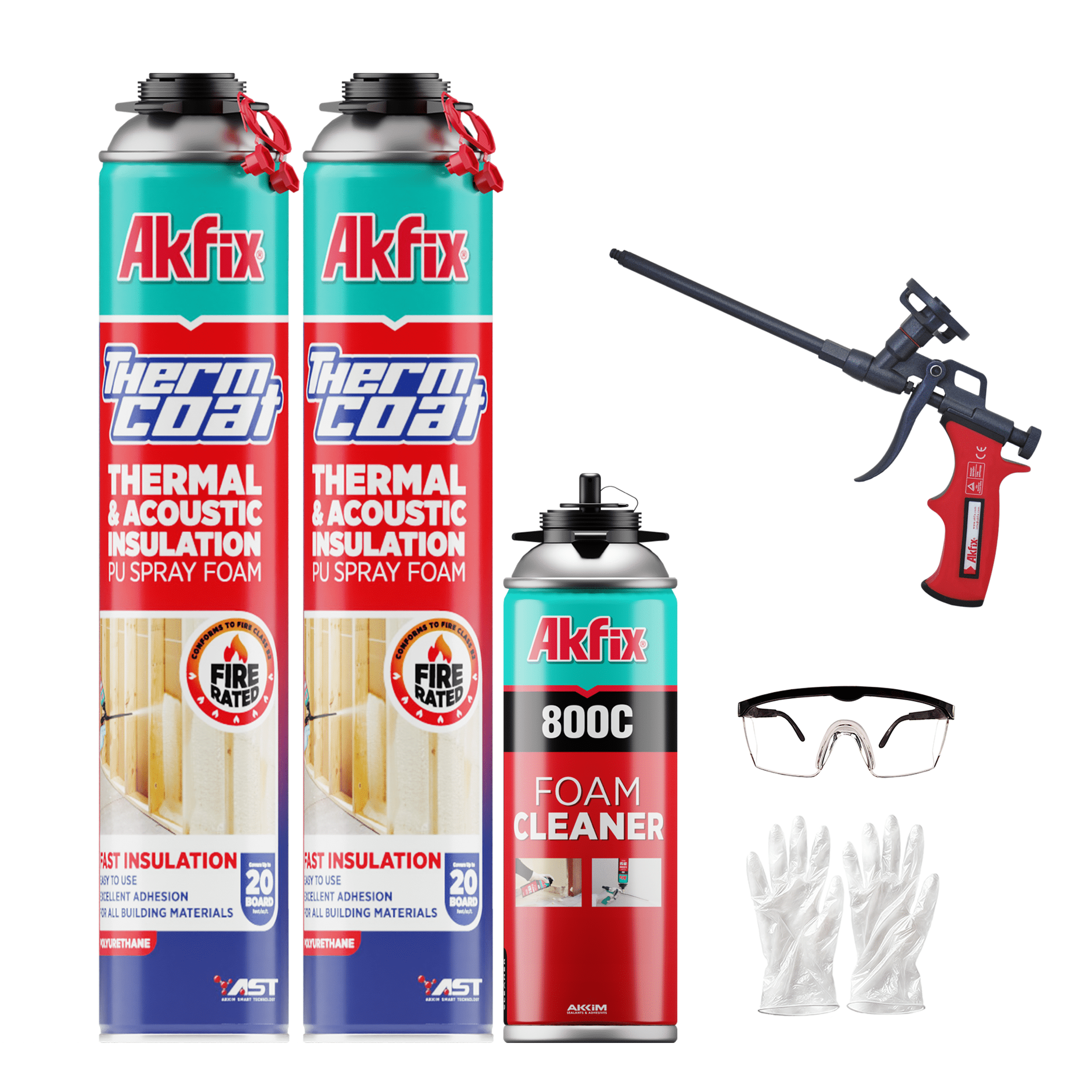 Akfix Thermcoat Thermal & Acoustic Spray Foam Insulation Kit - Fire ...