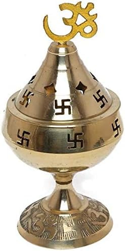 Akhand Diya Deepak Jyoti OM Swastik Hindu Puja Religious Brass Oil Lamp ...