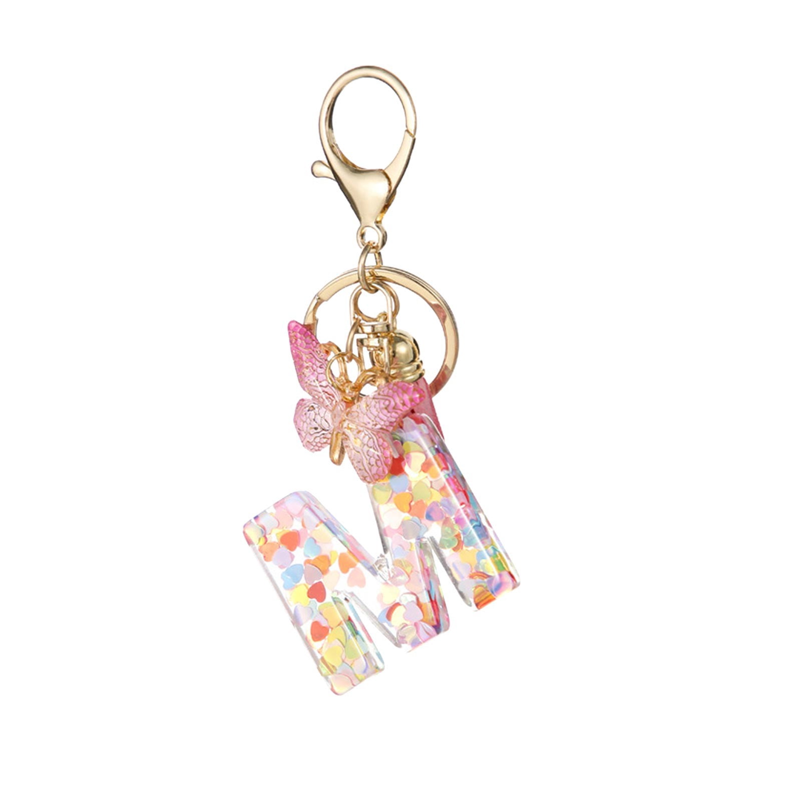 Akhfrdv Flash Deal!Sequined Resin 26 Letter Keychain With Butterfly ...