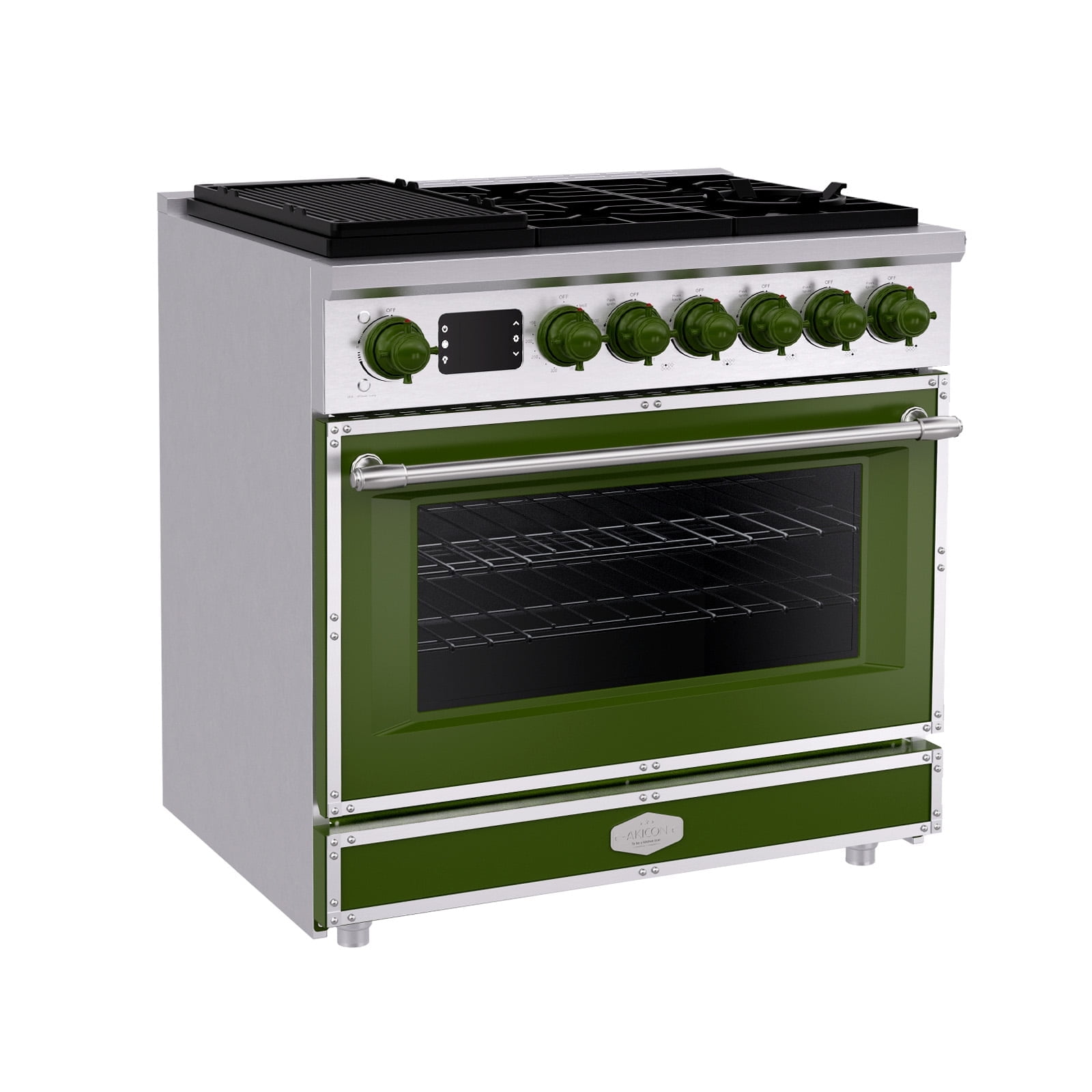 Akicon 36 Inch Freestanding Gas Range with 6 Sealed Burners Cooktop, 5. ...