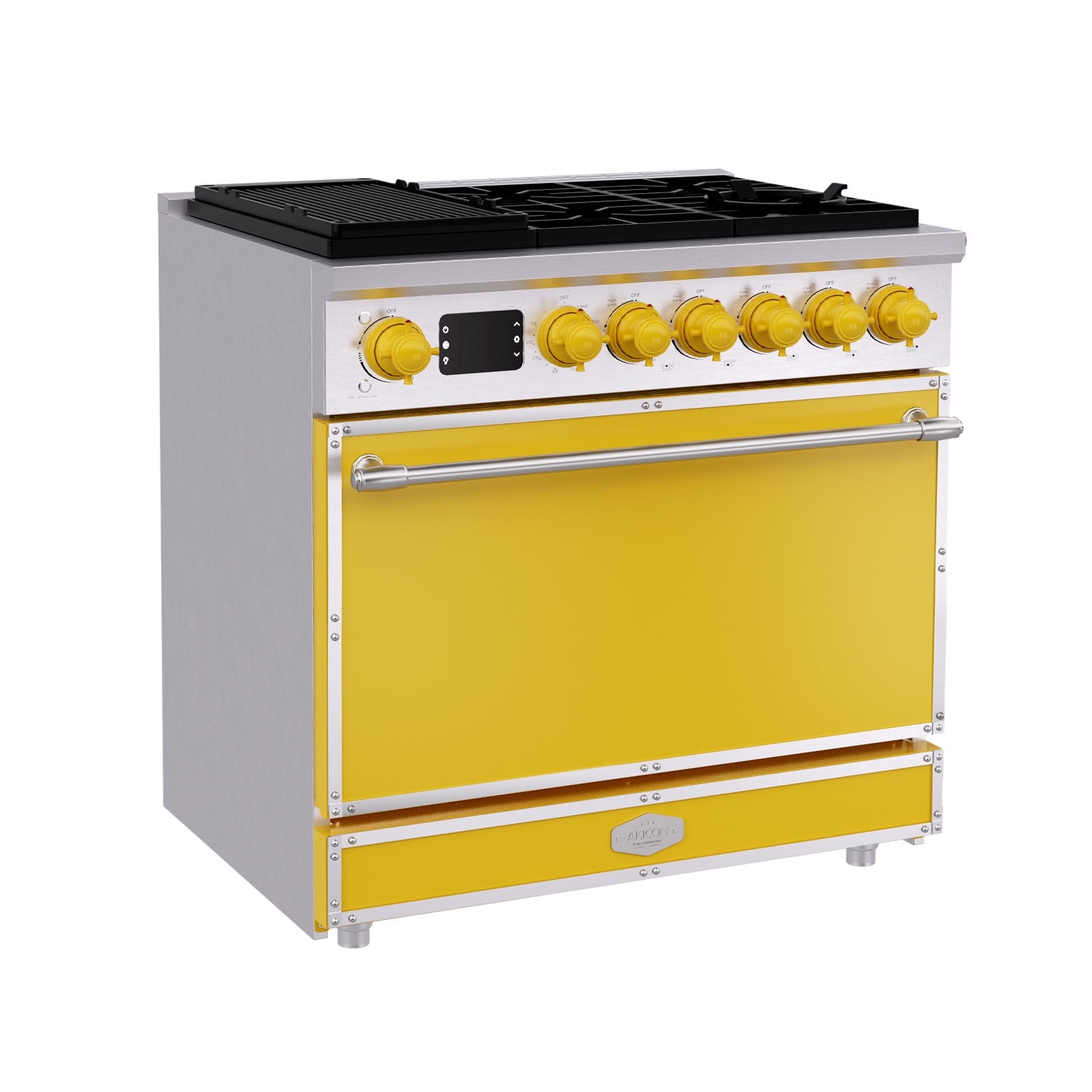 Akicon 36 Inch Freestanding Gas Range with 6 Sealed Burners Cooktop, 5. ...