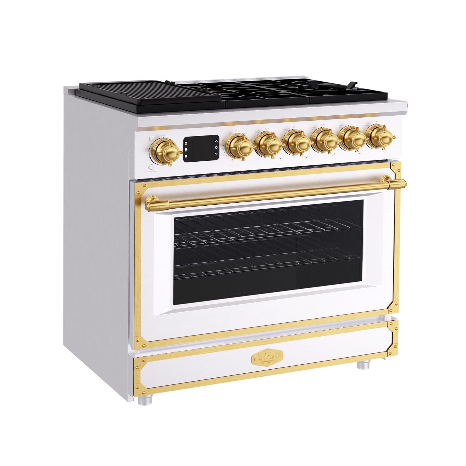 Akicon 36 Inch Freestanding Gas Range with 6 Sealed Burners Cooktop, 5. ...
