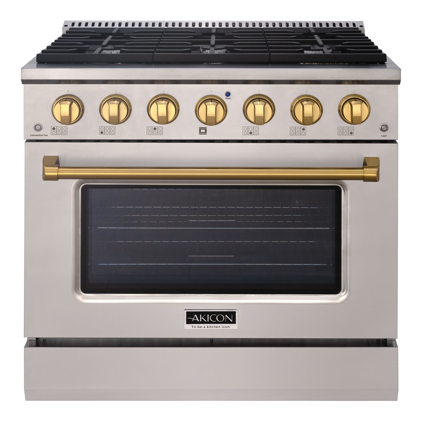 Akicon 36" Slide-in Freestanding Professional Style Gas Range with 5.2 ...