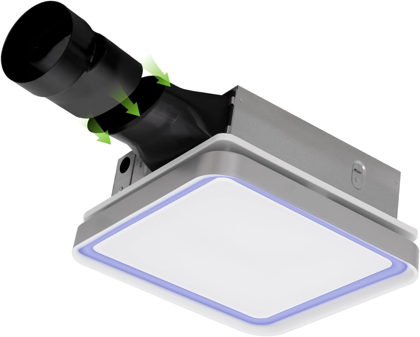 Akicon Bathroom Exhaust Fan with Light, 50-80-100 CFM DC Motor, 1.2 Sones Vent Fan, 3CCT LED ...