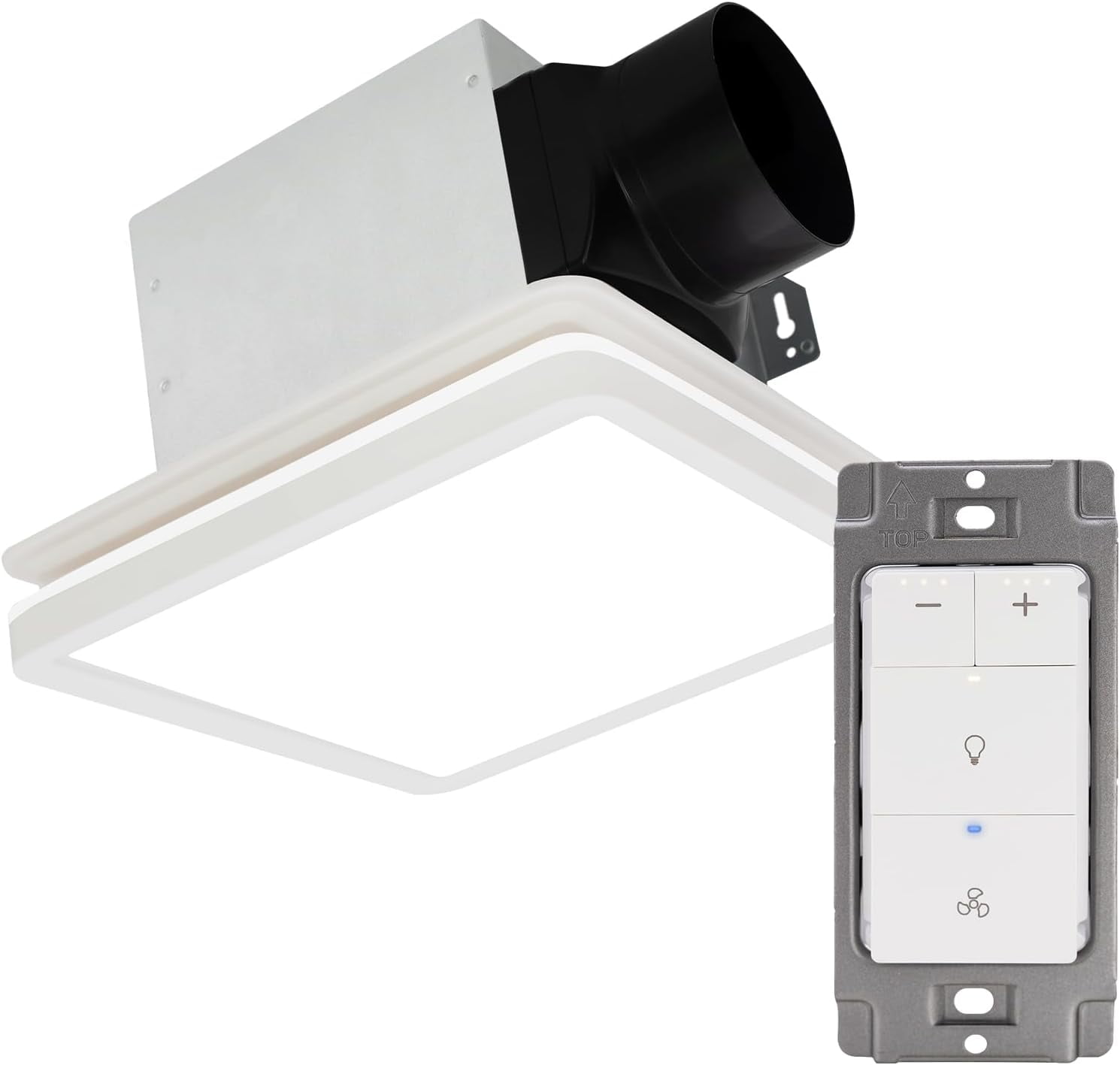 Akicon Bathroom Exhaust Fan with Light, 80CFM 2.0 Sones Powerful ...