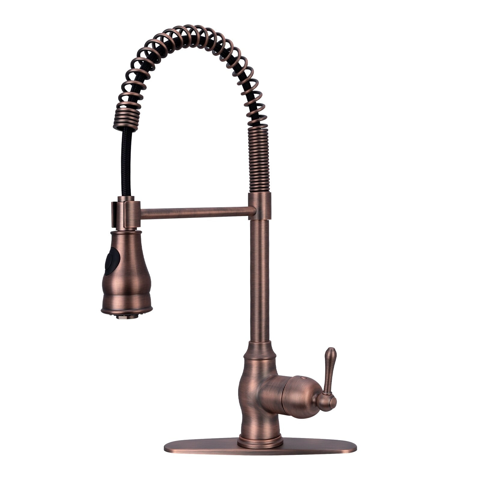 Akicon Copper Pre-Rinse Spring Kitchen Faucet Single Level Handle and ...
