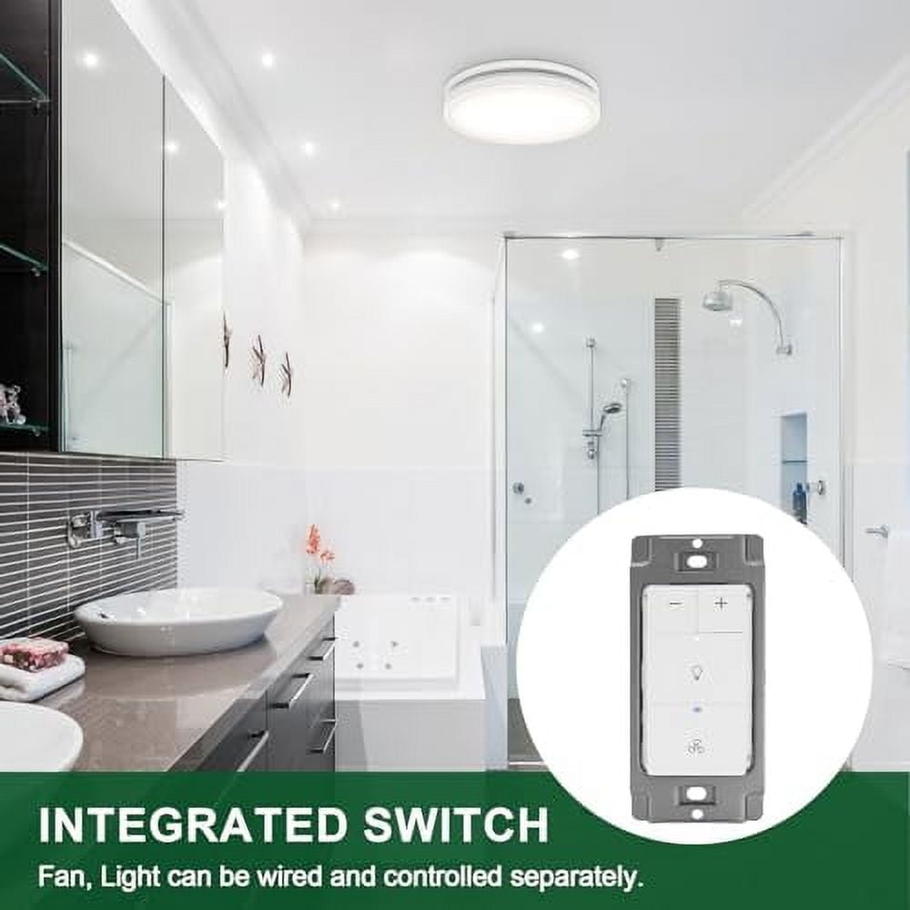 Akicon Dimmer Switch for Exhaust Fan, LED Dimmer Switch for Bathroom ...