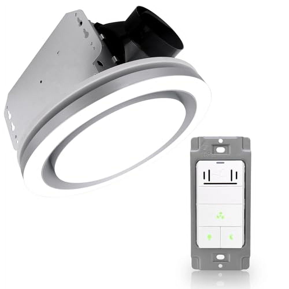 Akicon Exhaust Fan with Bathroom Light, 90 CFM, 1.5 Sones Bathroom ...