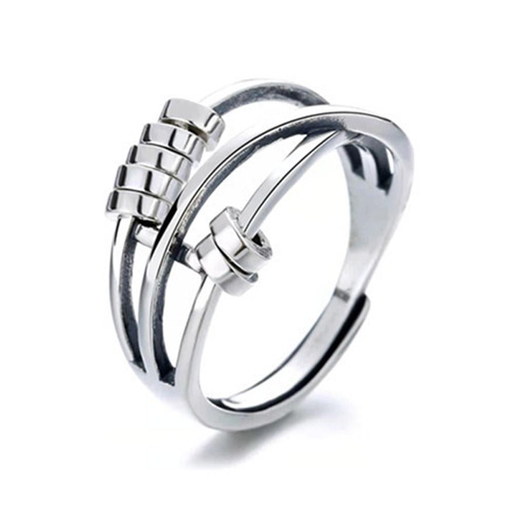 Akifronte Anti Anxiety Rings For Women Men Fidget Band Rings Set For ...