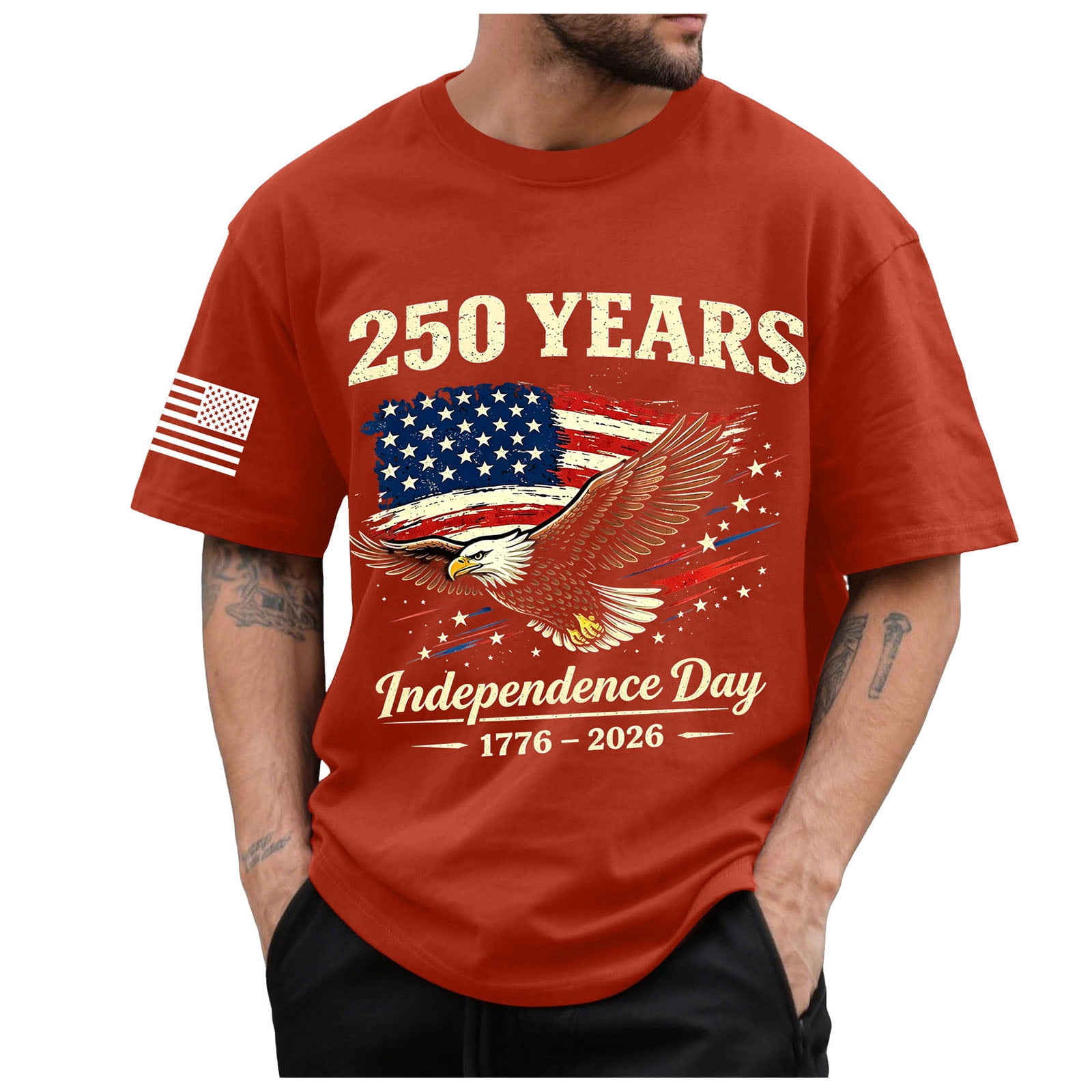 Akiihool 250 Anniversary Usa Flag Shirt Short Sleeve Adult Color T ...