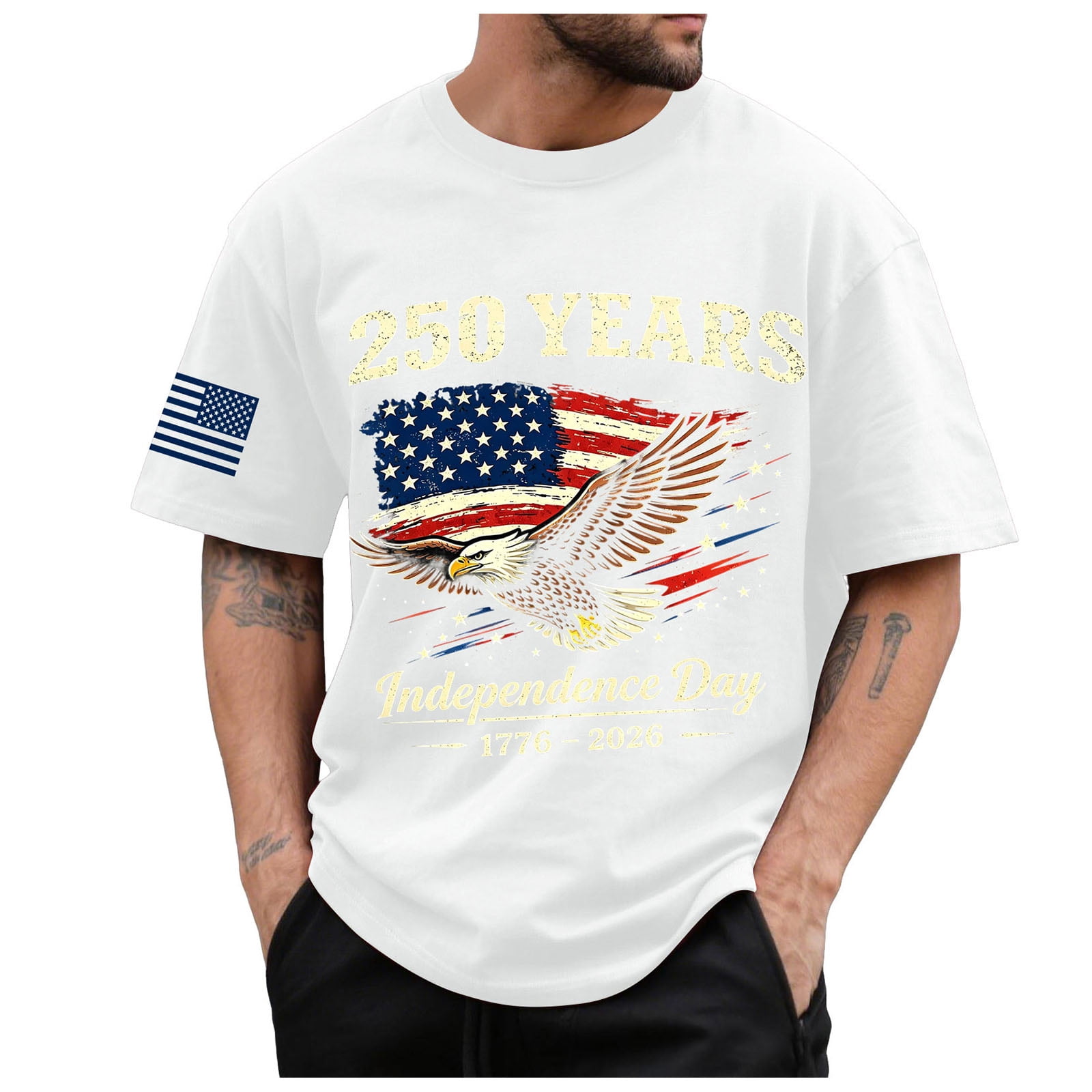 Akiihool 250 Anniversary Usa Flag Shirt Short Sleeve Adult Color T ...