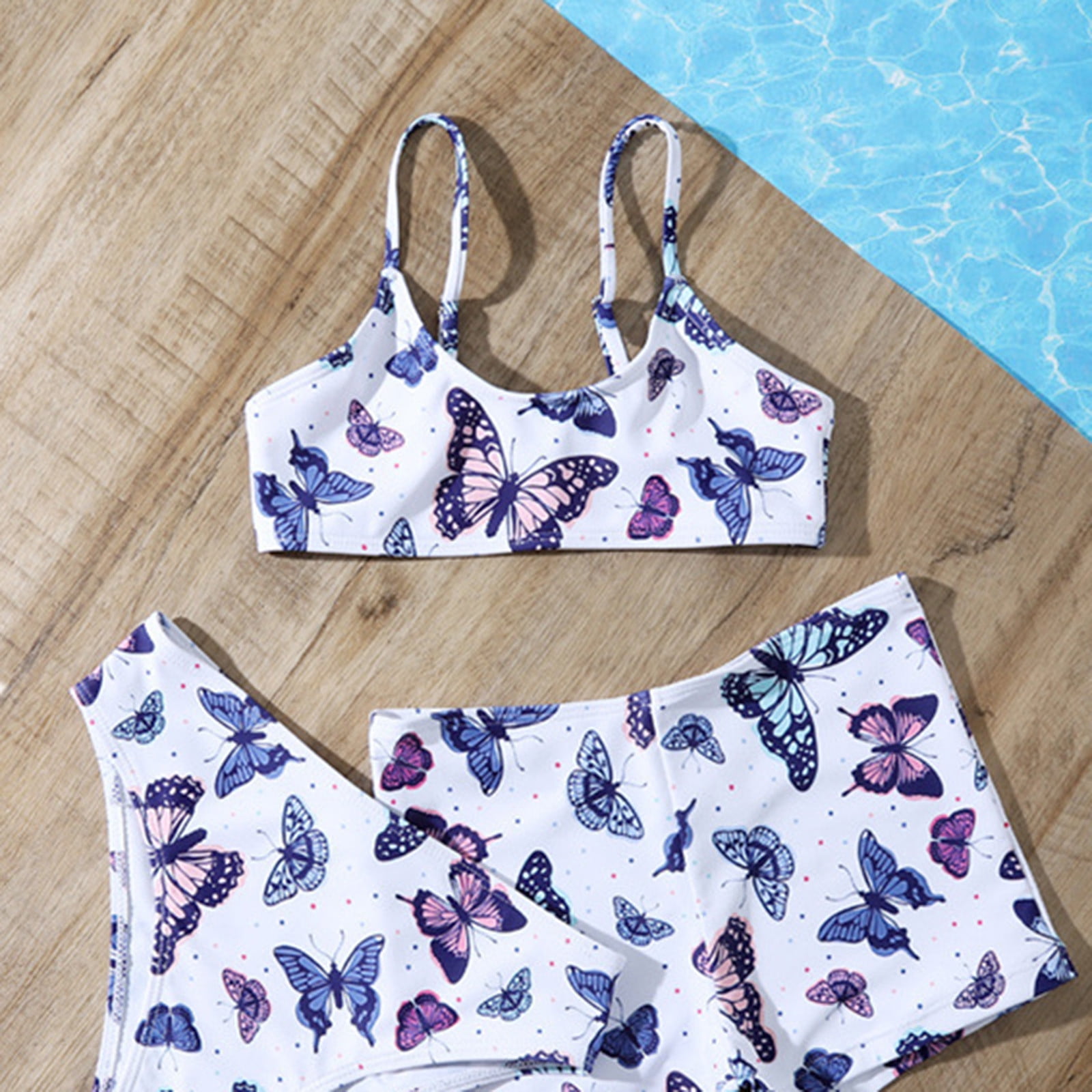 Akiihool 3 Pieces Girls Swimsuits Bathing Suits Beach Tankini Set ...