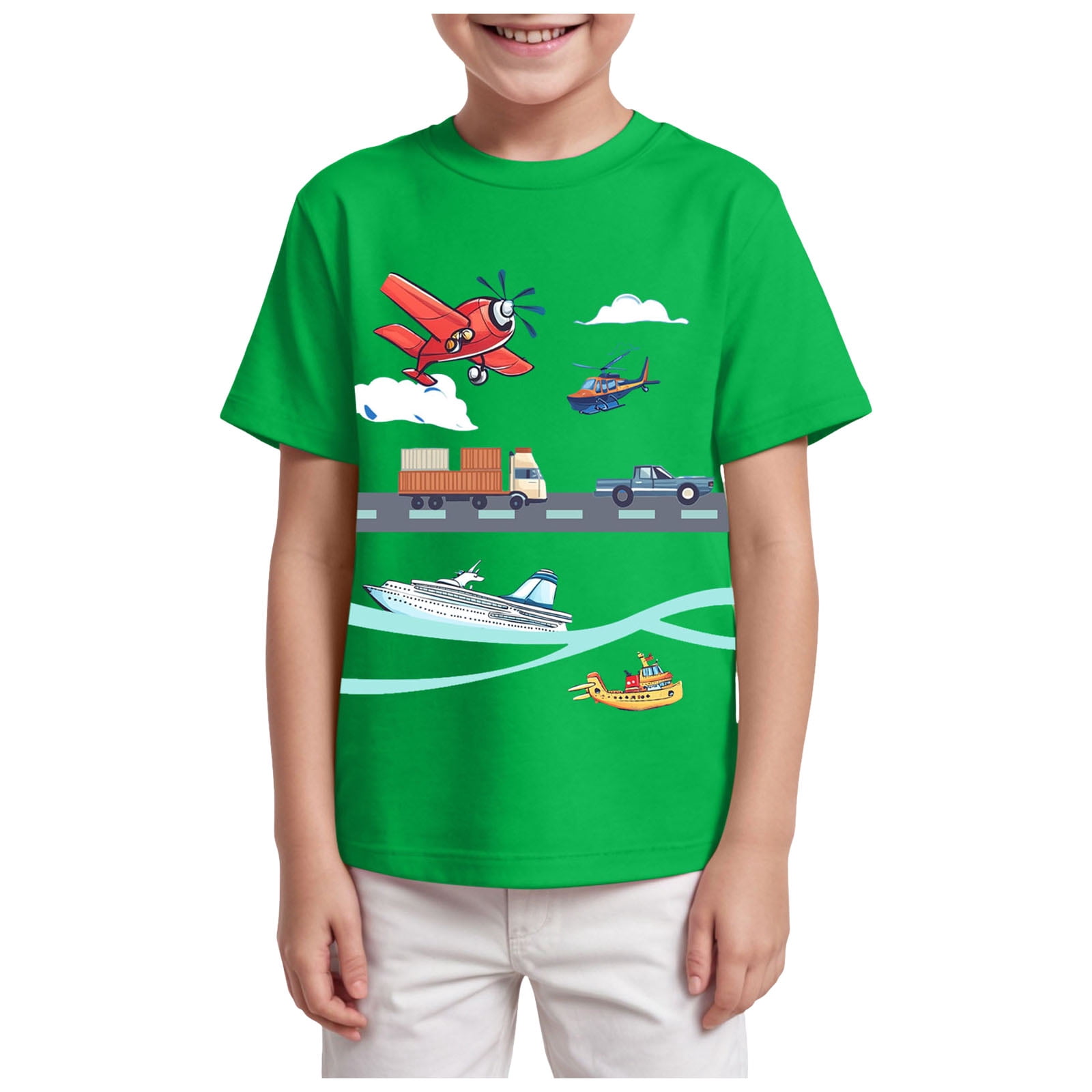 Akiihool Baby Boys Shirts Boys' Short Sleeve T Shirt Solid Crew Neck ...