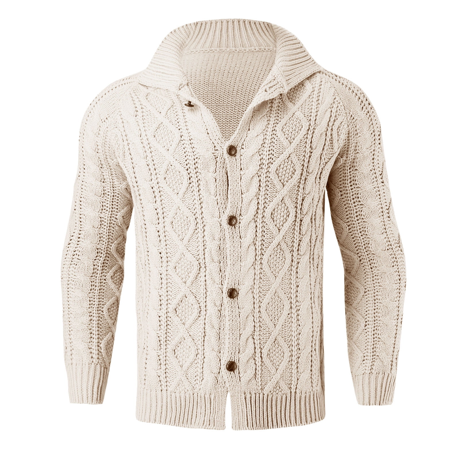 Akiihool Cardigan Men Long Mens Casual Stand Collar Cardigan Cable ...