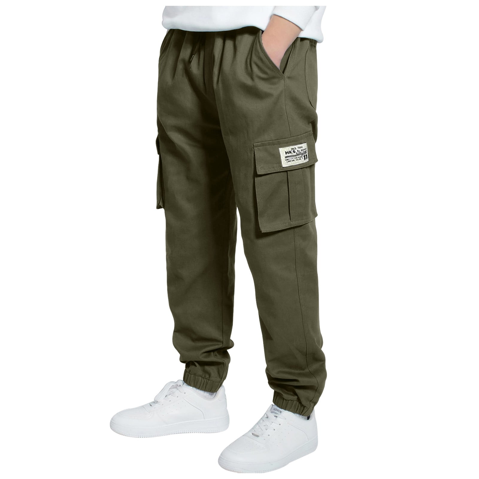 Akiihool Cargo Pants for Boys Boys Cargo Pants Stretch Elastic Waist ...