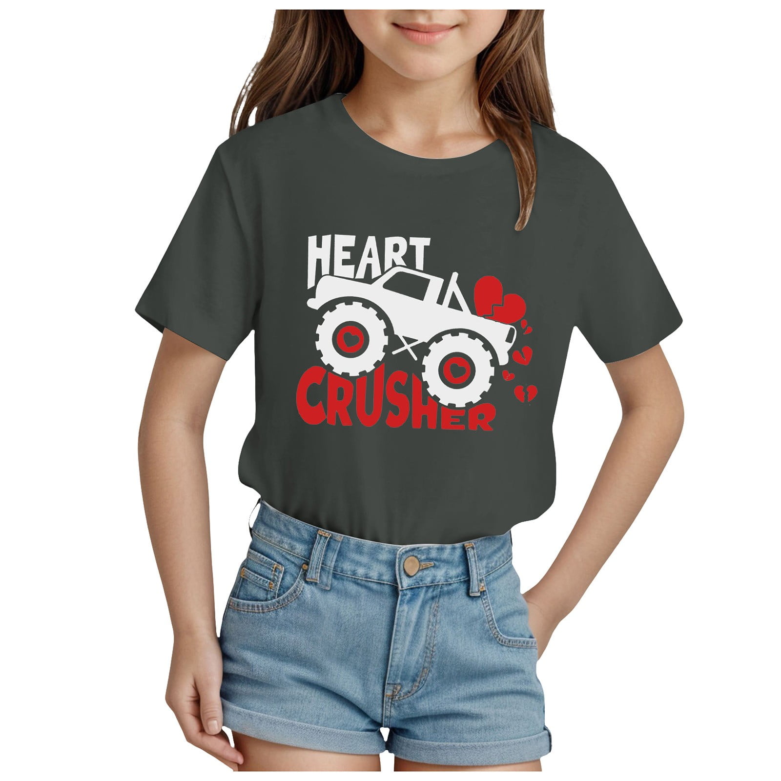 Akiihool Children's Tees Girls' Assorted Everyday Short Sleeve T-Shirts ...