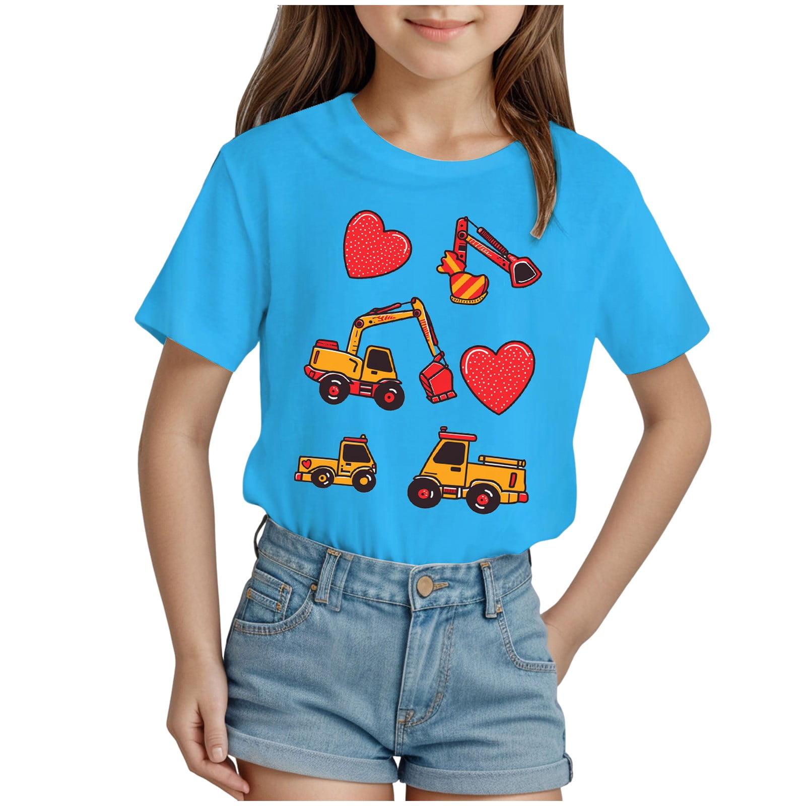 Akiihool Cute Tops for Girls Short Sleeve Tees Girls' Soft T-Shirts ...