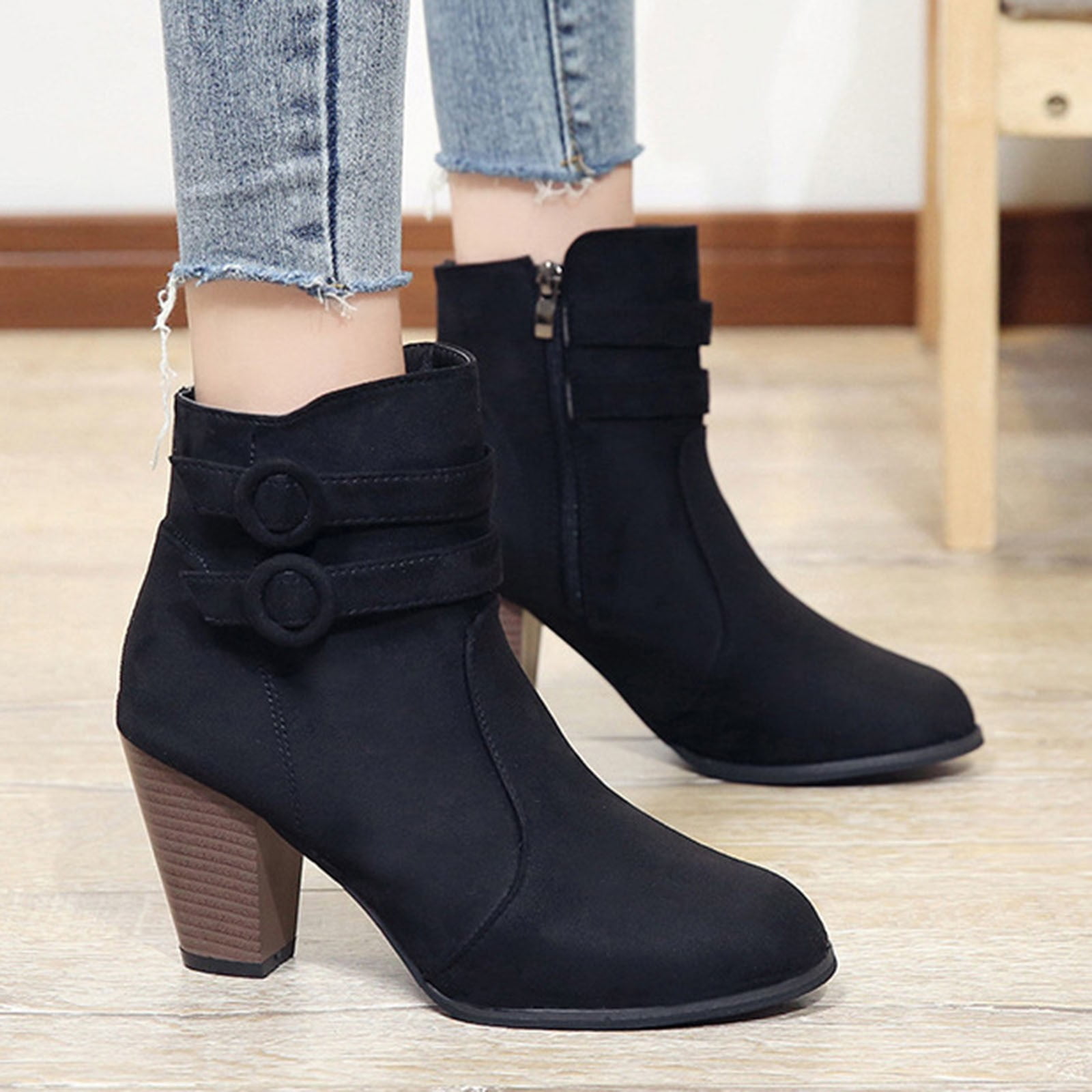 Akiihool Fall Boots for Women Women's Fashion Platform Boots Lace Up V ...