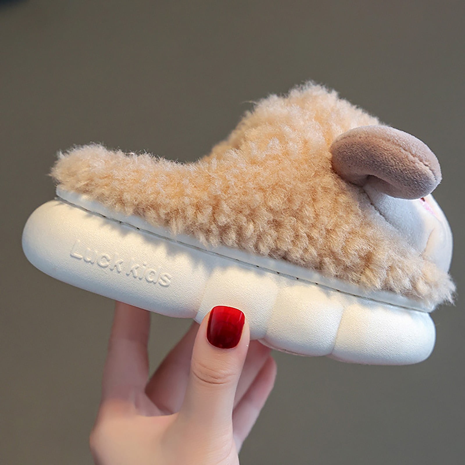 Akiihool Fuzzy Slippers for Girls Kids Slippers Toddler House Slippers ...