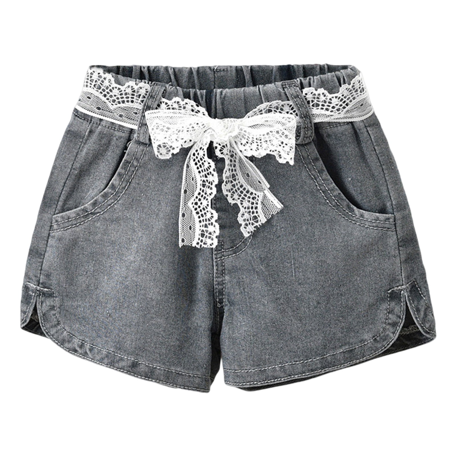 Akiihool Girl Shorts Girls' Jean Shorts Stretch Denim Mid Rise Waist ...