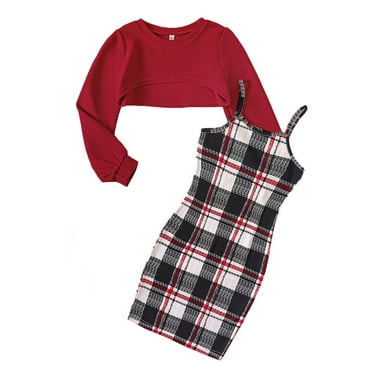 9Y Girl Skirt Sets, Casual Winter Fall Dresses, Cute Black Outfit for ...