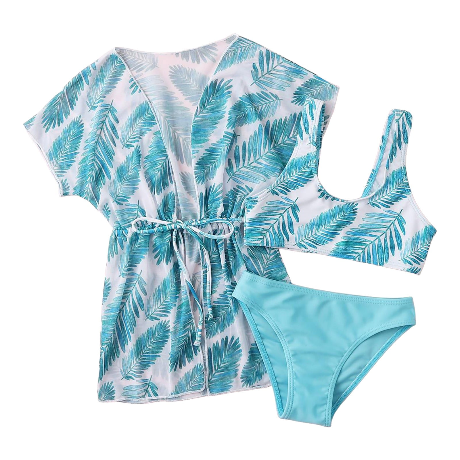 Akiihool Girls Bathing Suit Girls' Beach Sport Wrap Around Bikini 3 ...
