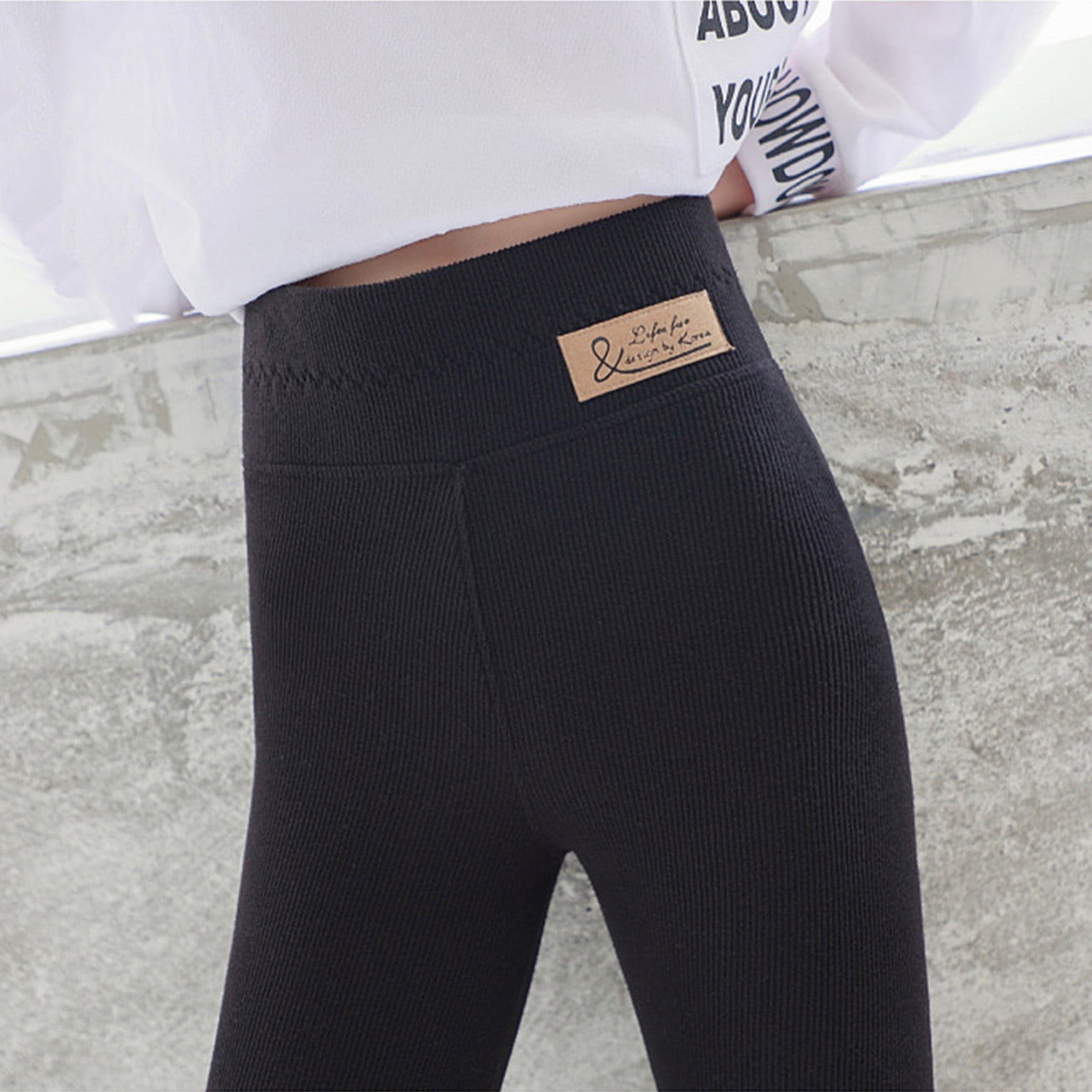 Akiihool Girls' Pant Girl's Cotton Stretchy Pants with Elastic Waist ...