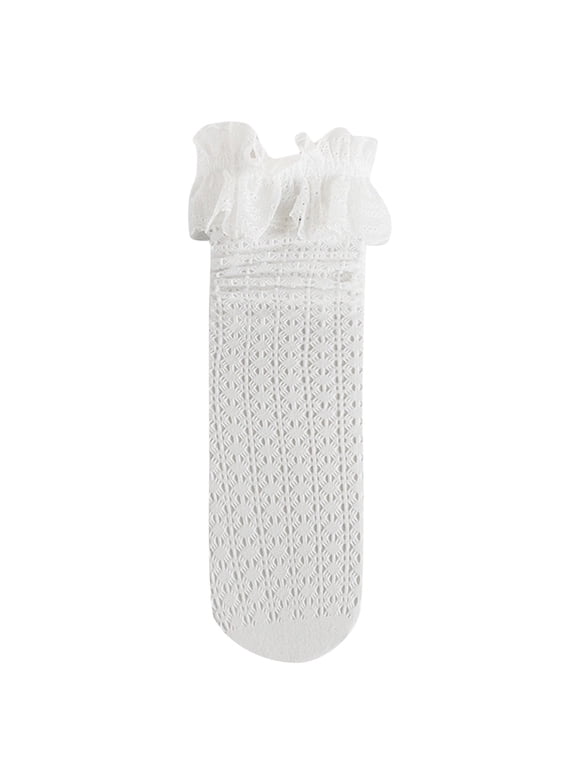 Girls White Dress Socks