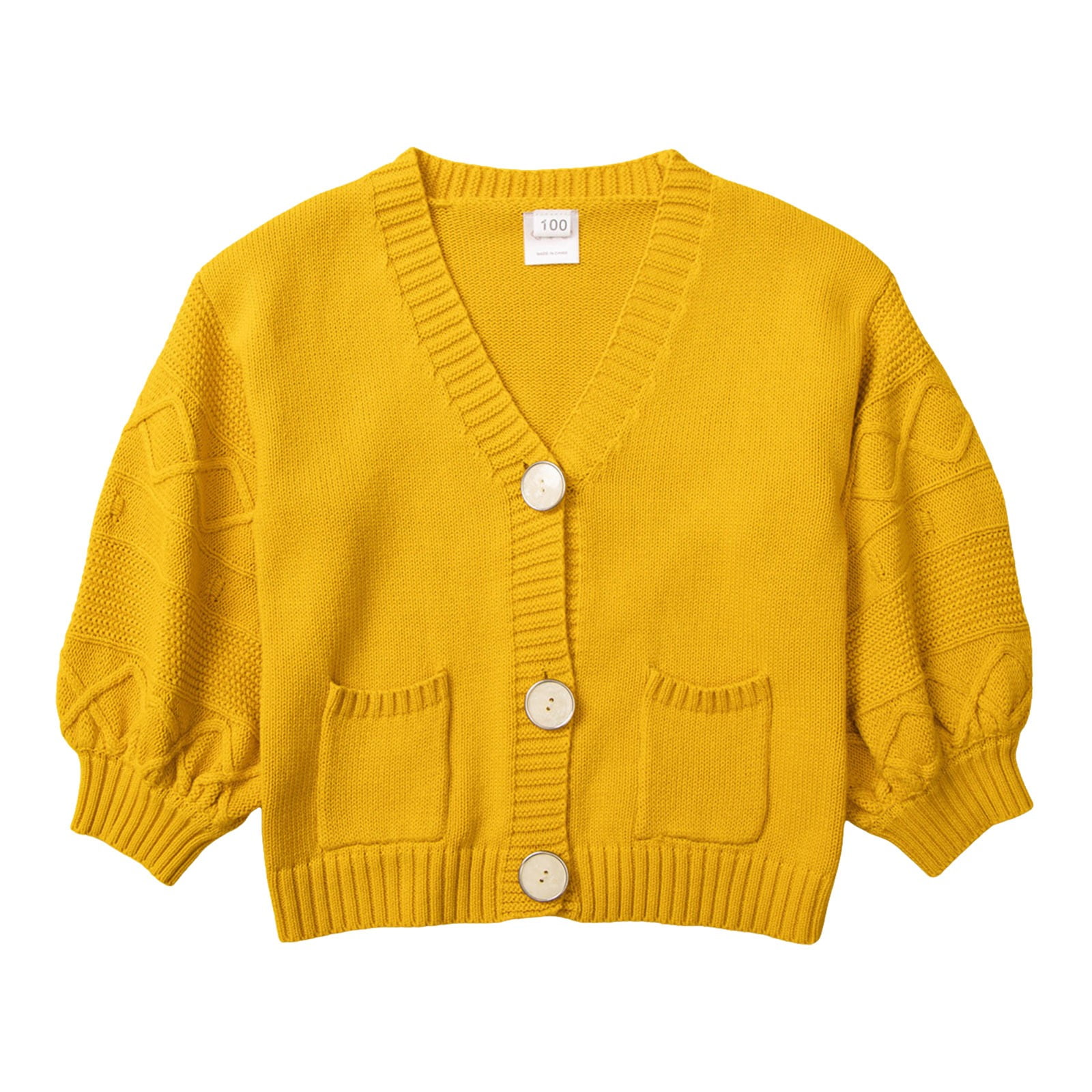 Akiihool Girls' Sweaters Girl's Long Sleeve Drop Shoulder Knit Button ...