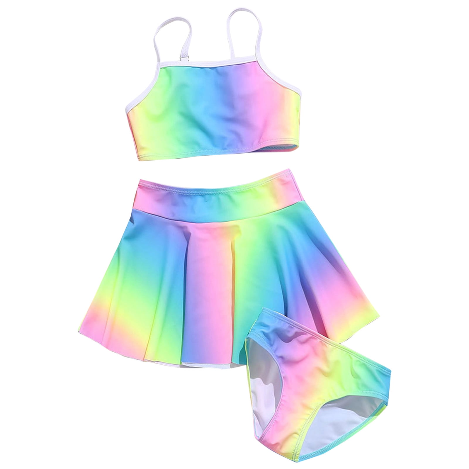 Akiihool Girls' Swimwear Girls Two Piece Bikini Swimsuits Bathing Suit ...