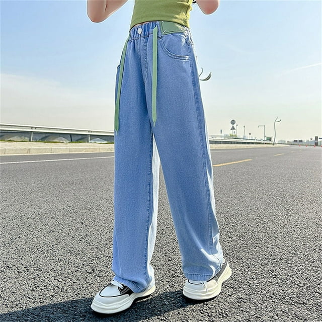 Akiihool Pant for Girls Girls Cargo Pants Slim Fit with Zip Pockets ...