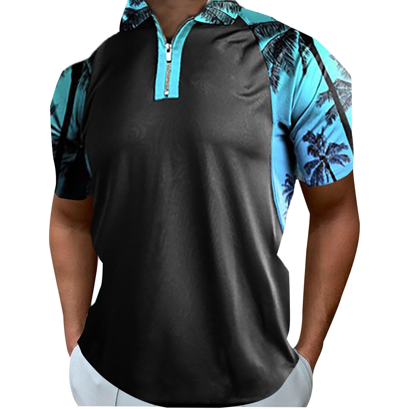 Akiihool Polo Shirt Mens Flower Polo Shirts Vintage Print Casual Tee ...