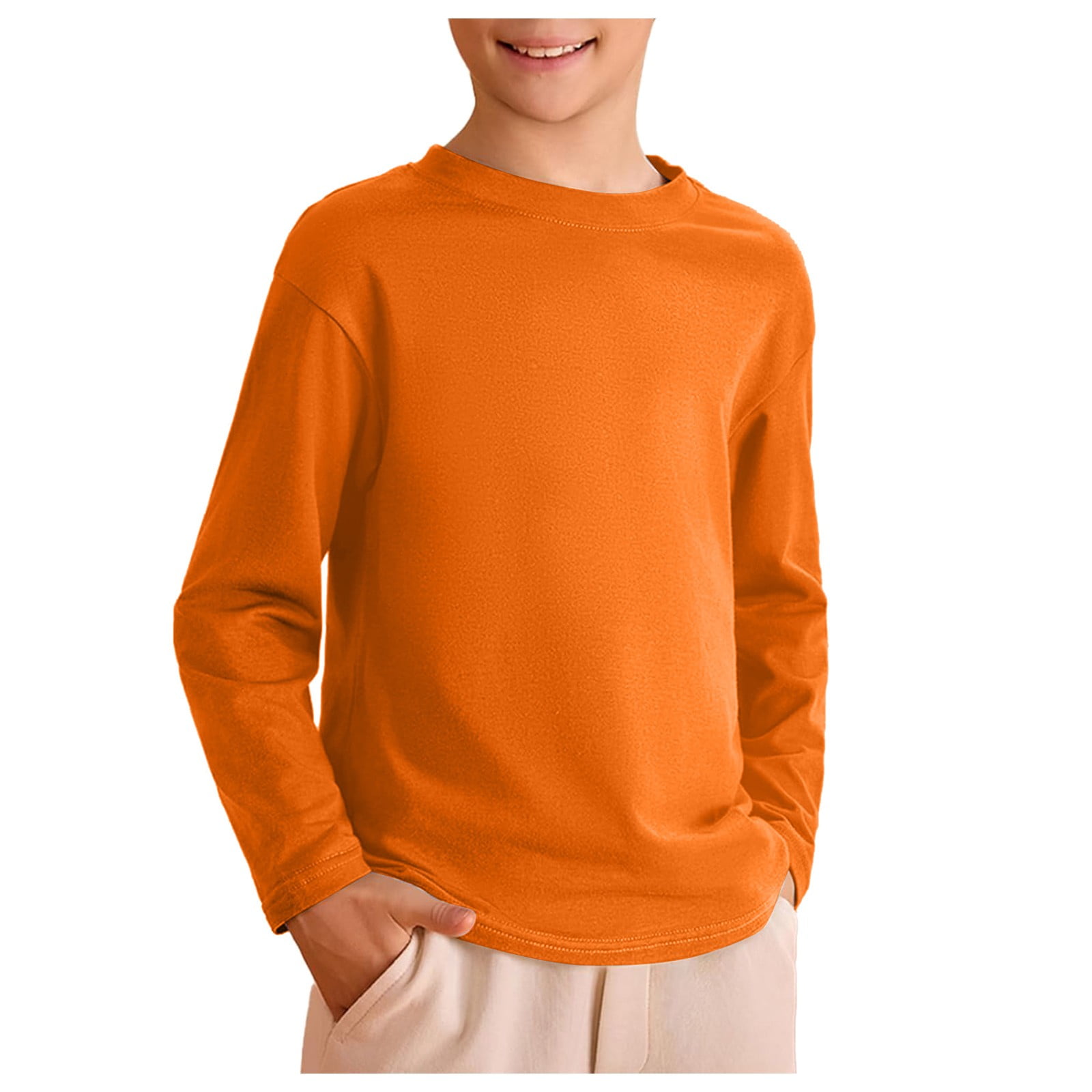 Akiihool Shirts for Boys Long Sleeve Boys' Long Sleeve Soft Basic T ...