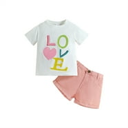 Bearichfupo Toddler Girls Summer Sleeveless Lace Tops Shorts Belt 3PCS Outfits Clothes Set For ...