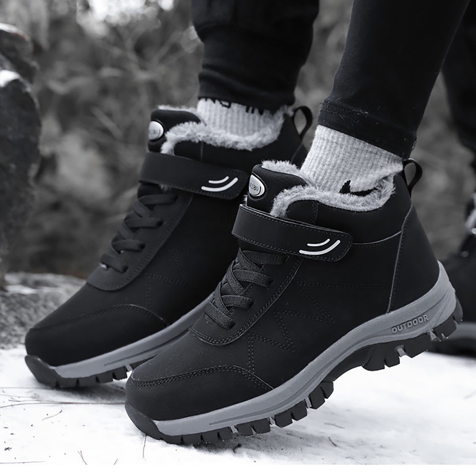 Akiihool Snow Boots for Men Wide Width Men's Winter Boots Outdoor Cold ...