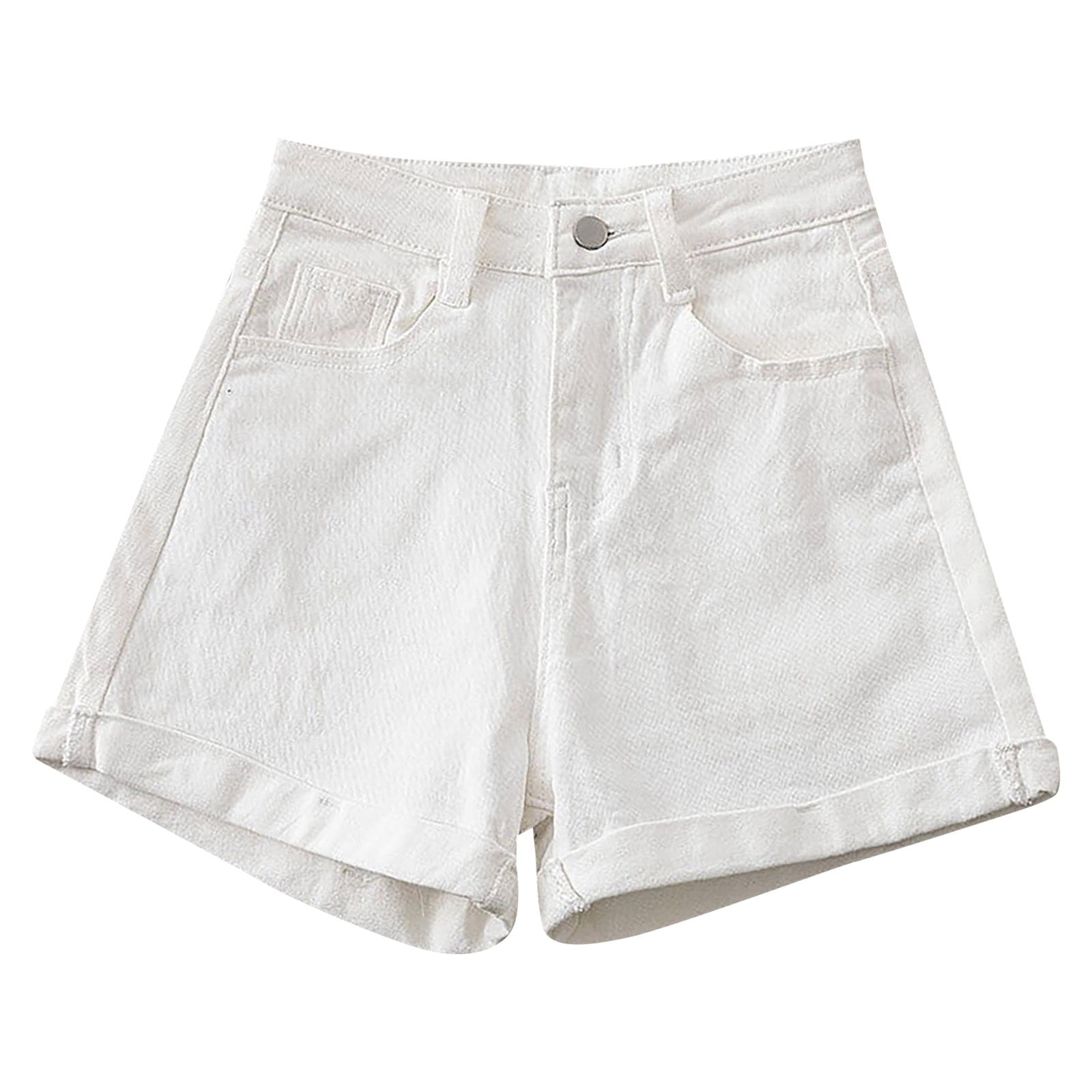 Akiihool Stretchy Jean Shorts for Women Women's Casual High Waisted ...