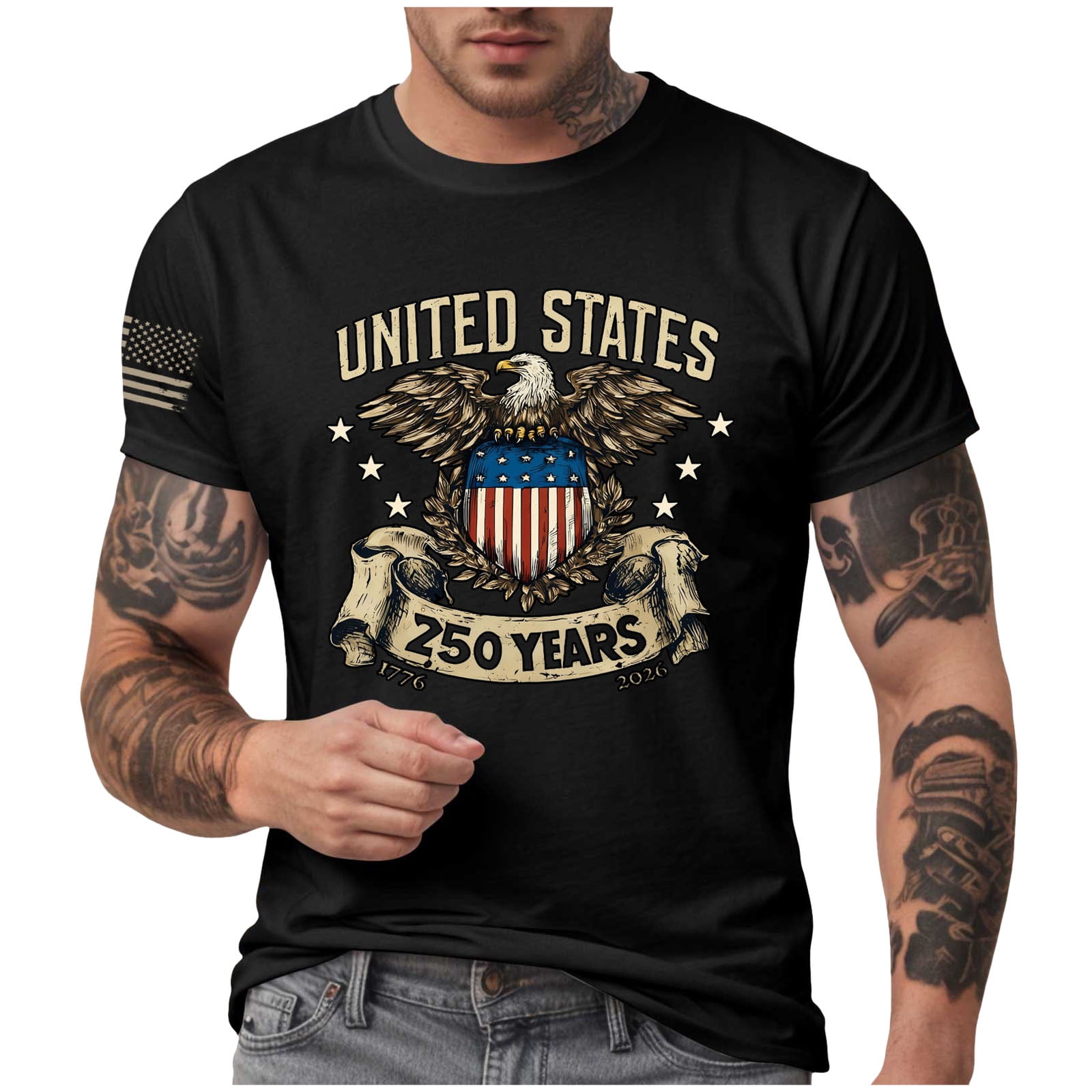 Akiihool Summer T-Shirts for Men Mens Print Oversize Shirts Short ...