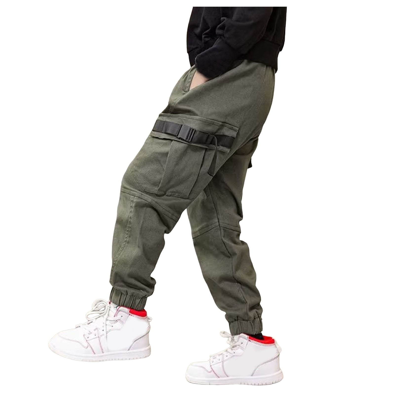 Akiihool Teen Boy Pants Boys' Uniform Active Fleece Pants (Green,8-9 ...
