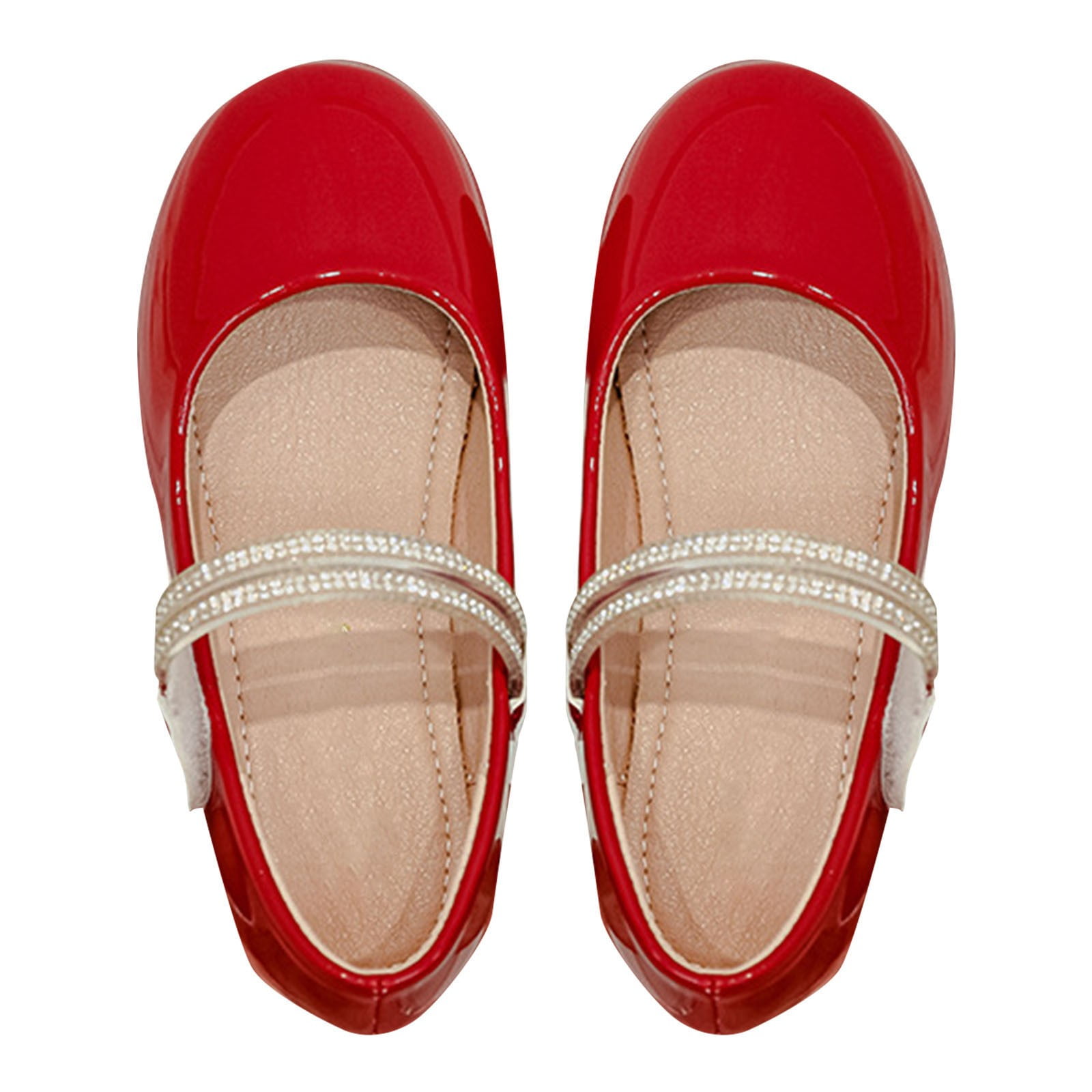 Akiihool Toddler Girls Ballerina Flats Closed Toe Strap Buckle Wedding ...